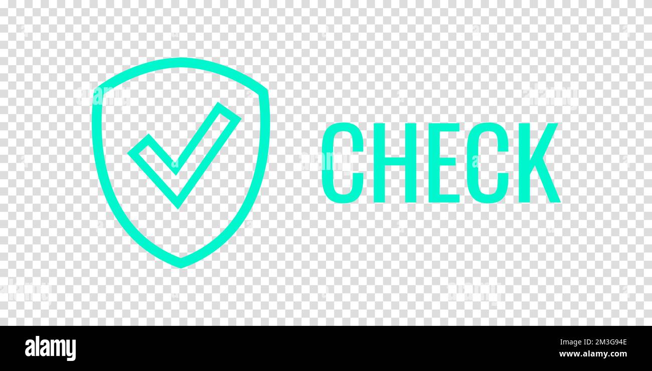 Banner shield check mark icon. Place for your text. Cope space. Vector ...