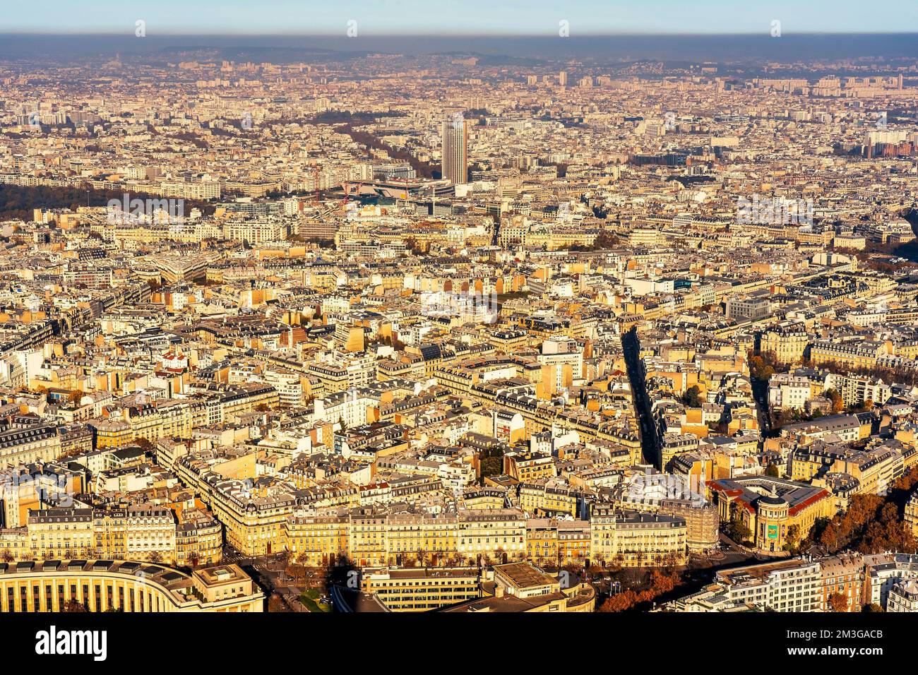 Panoramic aerial view of Paris from Eiffel Tower. Beautiful view of ...