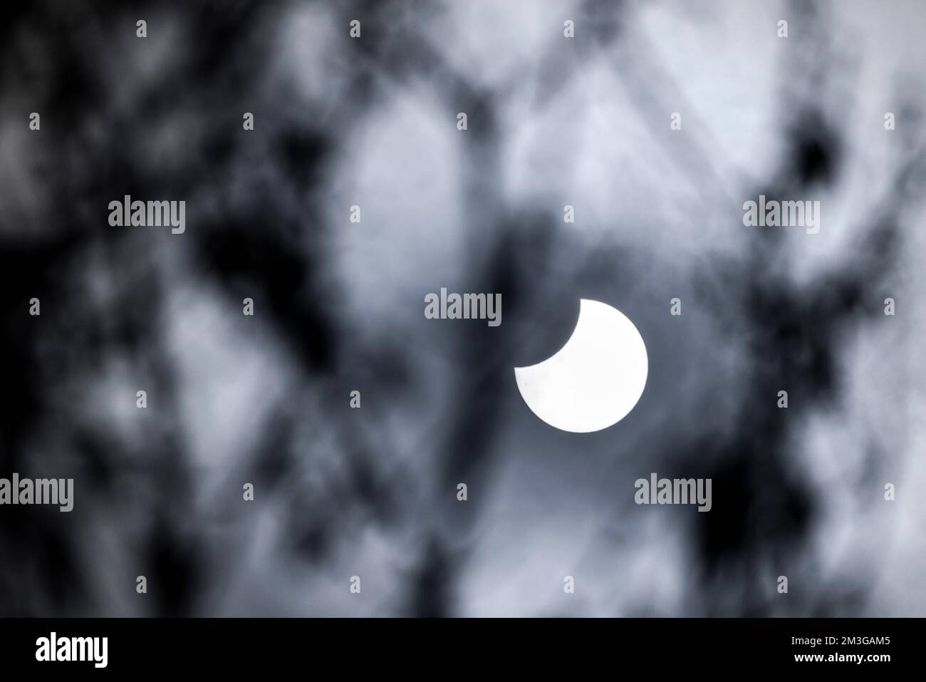 Partial solar eclipse on 25. 10. 2022, town hall, Allensbach, Baden ...