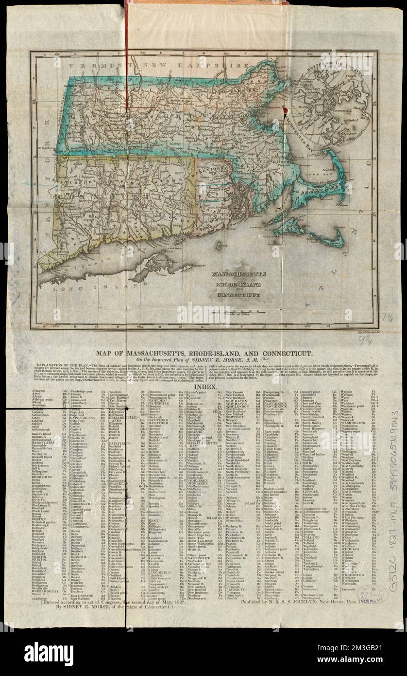 Massachusetts, Rhode-Island and Connecticut , New England, Maps ...