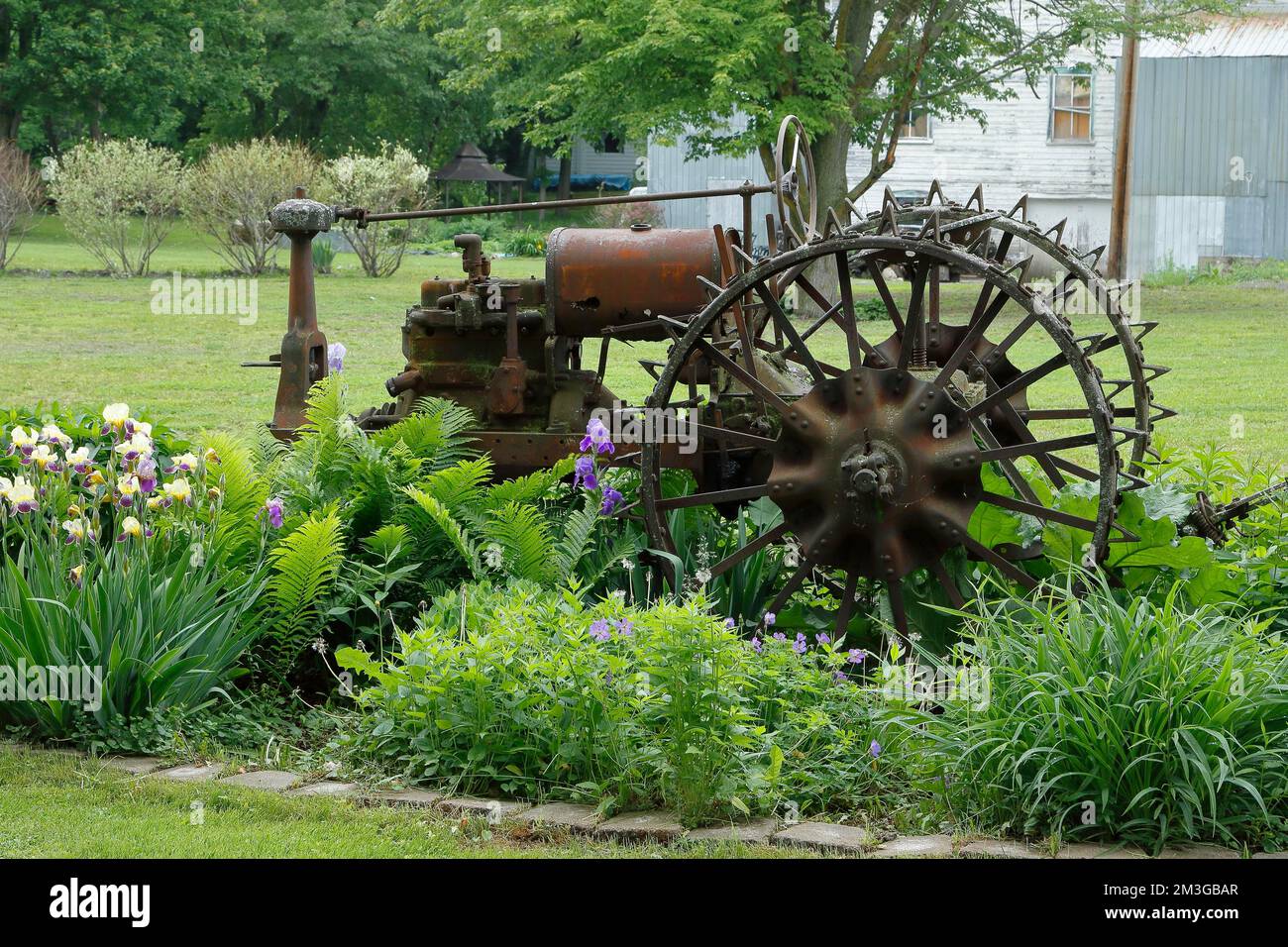 Vintage tractor display, Province of Quebec, Canada Stock Photo - Alamy