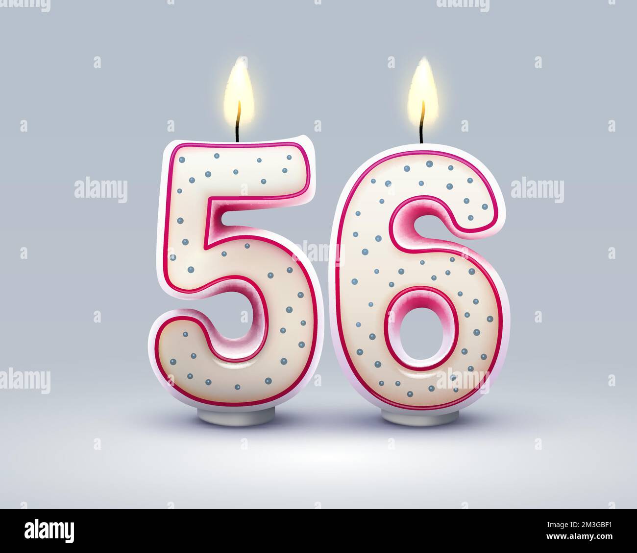 Happy Birthday years. 56 anniversary of the birthday, Candle in the ...