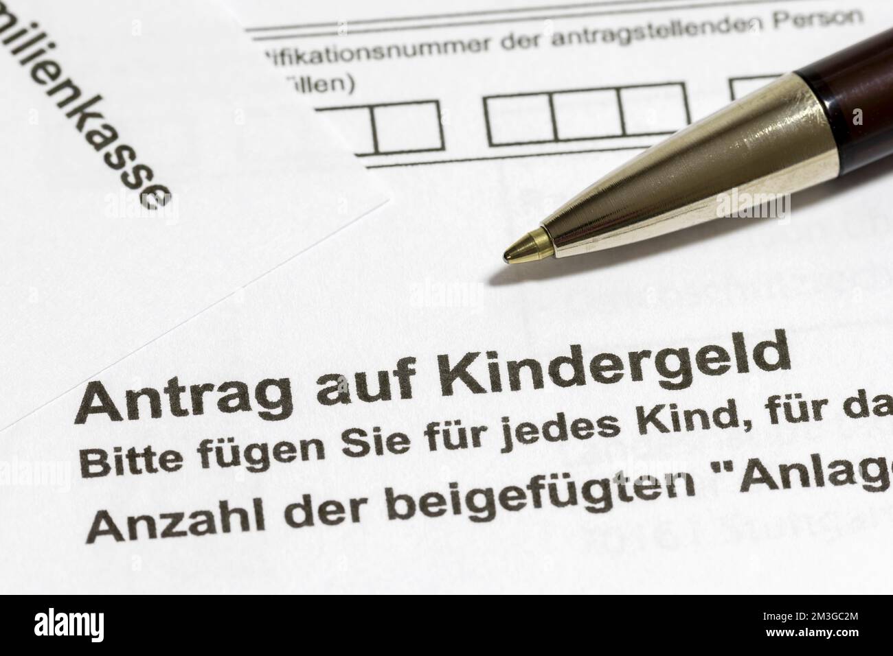 Form, application for child benefit, family fund, biros Stock Photo - Alamy