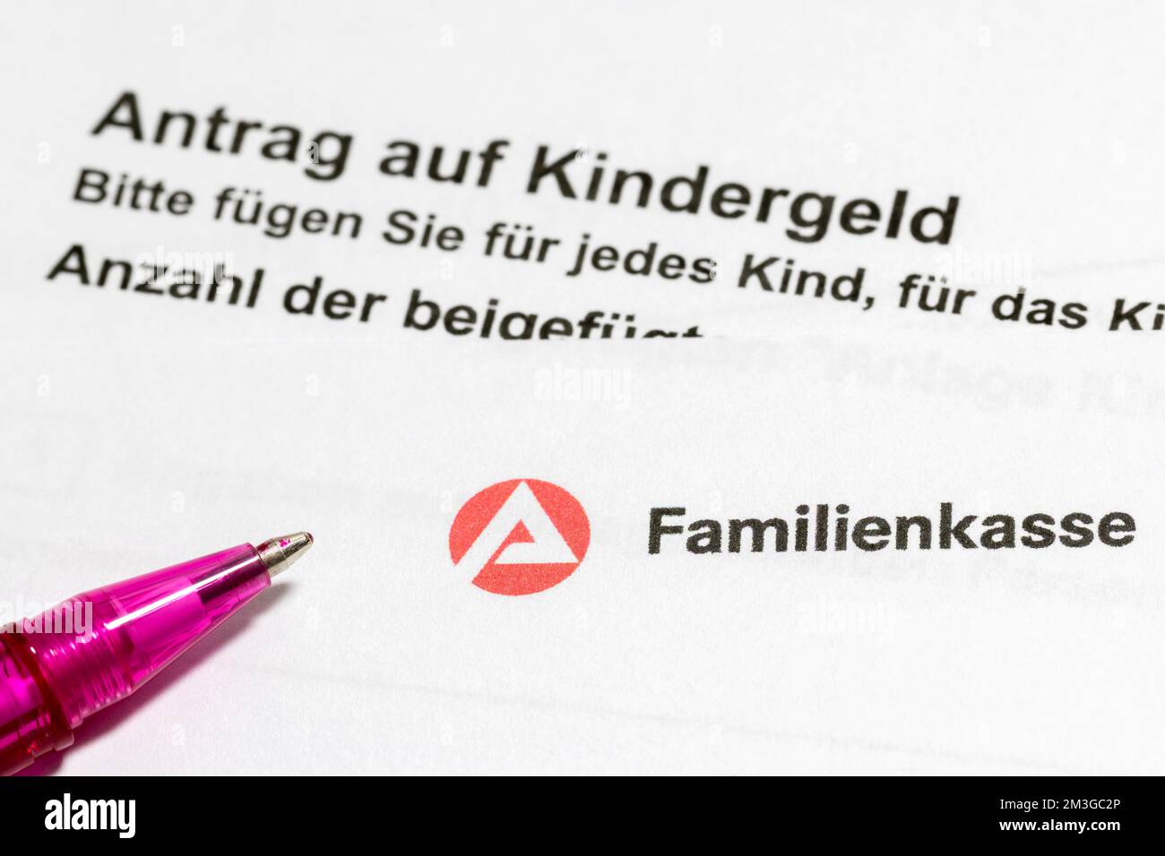 Form, application for child benefit, family fund, biros Stock Photo - Alamy