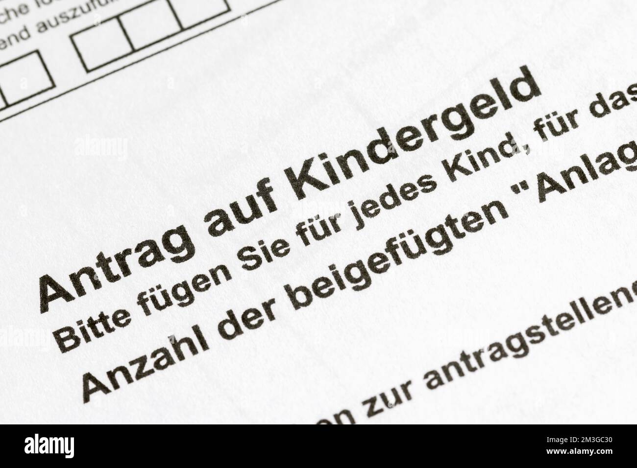 Form, Application for child benefit, Familienkasse Stock Photo - Alamy