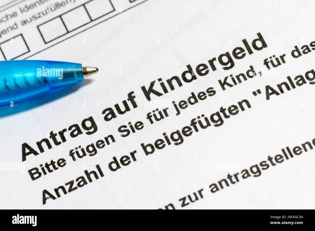 Form, application for child benefit, family fund, biros Stock Photo - Alamy
