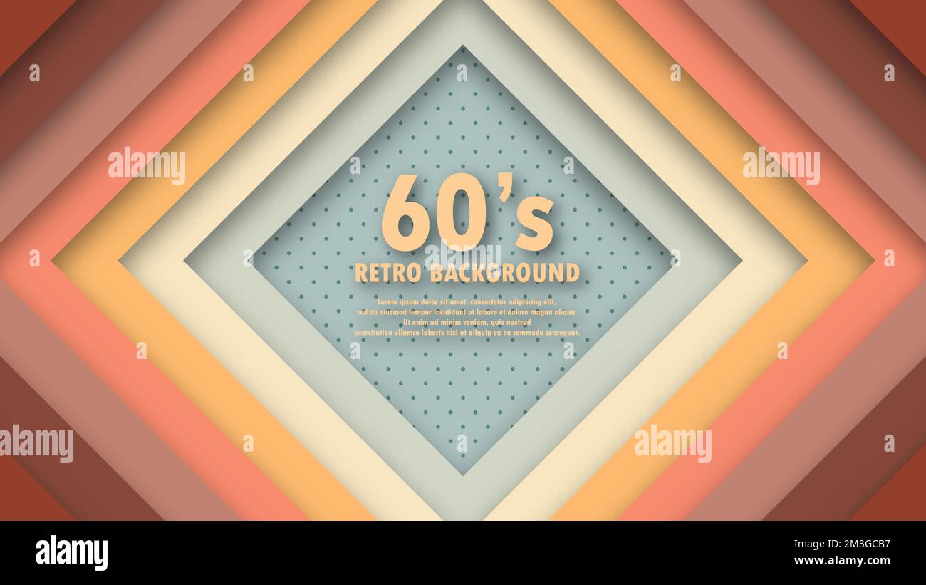 Abstract funky 1960's background with rhombus elements and retro colors ...