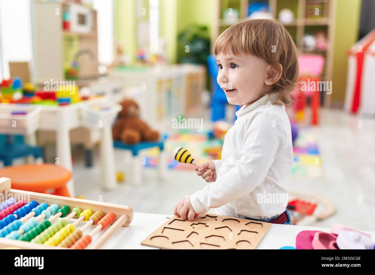 Adorable child girl counting hi-res stock photography and images - Alamy