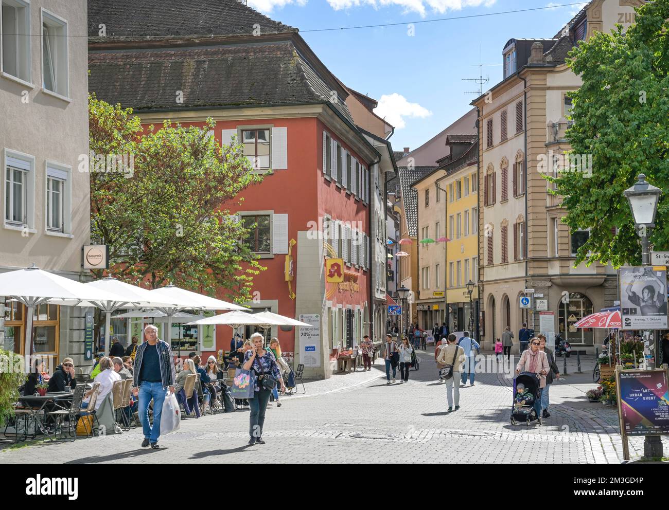 Shopping street, pedestrian zone, Wessenbergstrasse, Constance, Baden ...