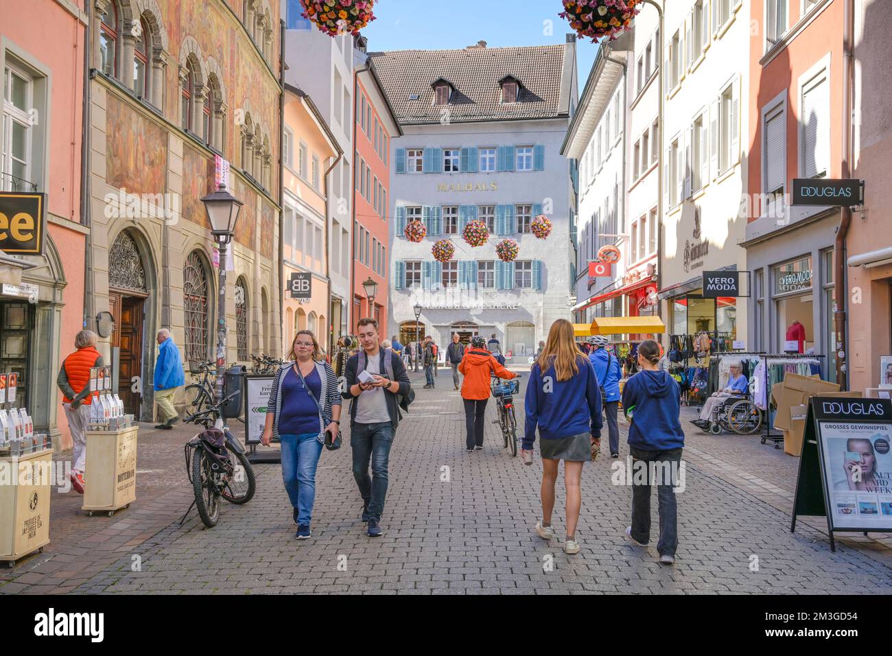 Shopping street, pedestrian zone, Kanzleistrasse, Old Town, Constance ...