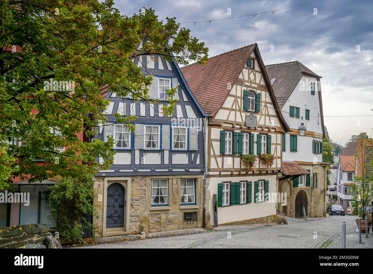 Schiller's birthplace (centre right) (green shutters), Niklastorstrasse ...