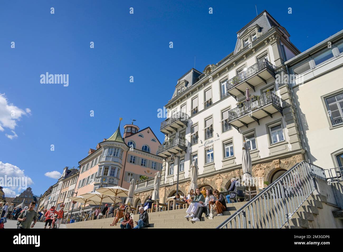 Stairs, Restaurant, Marketplace, Old Town, Constance, Baden ...