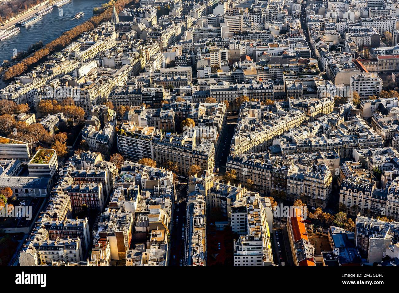 Beautiful panoramic view above historical Parisian buildings from the ...