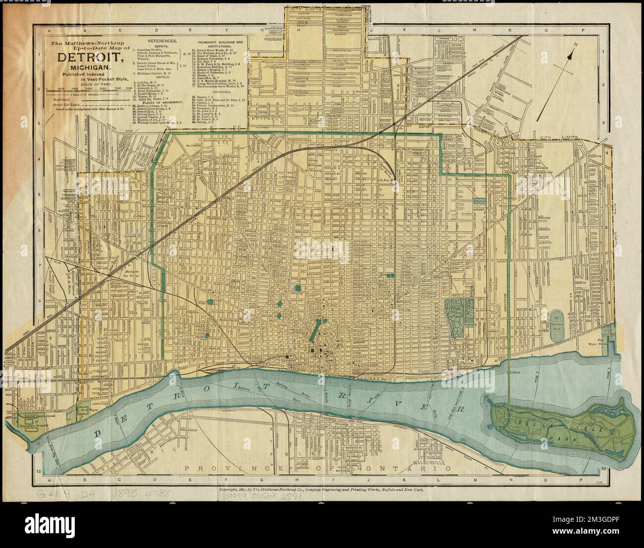 The Matthews-Northrup up-to-date map of Detroit, Michigan , Detroit ...