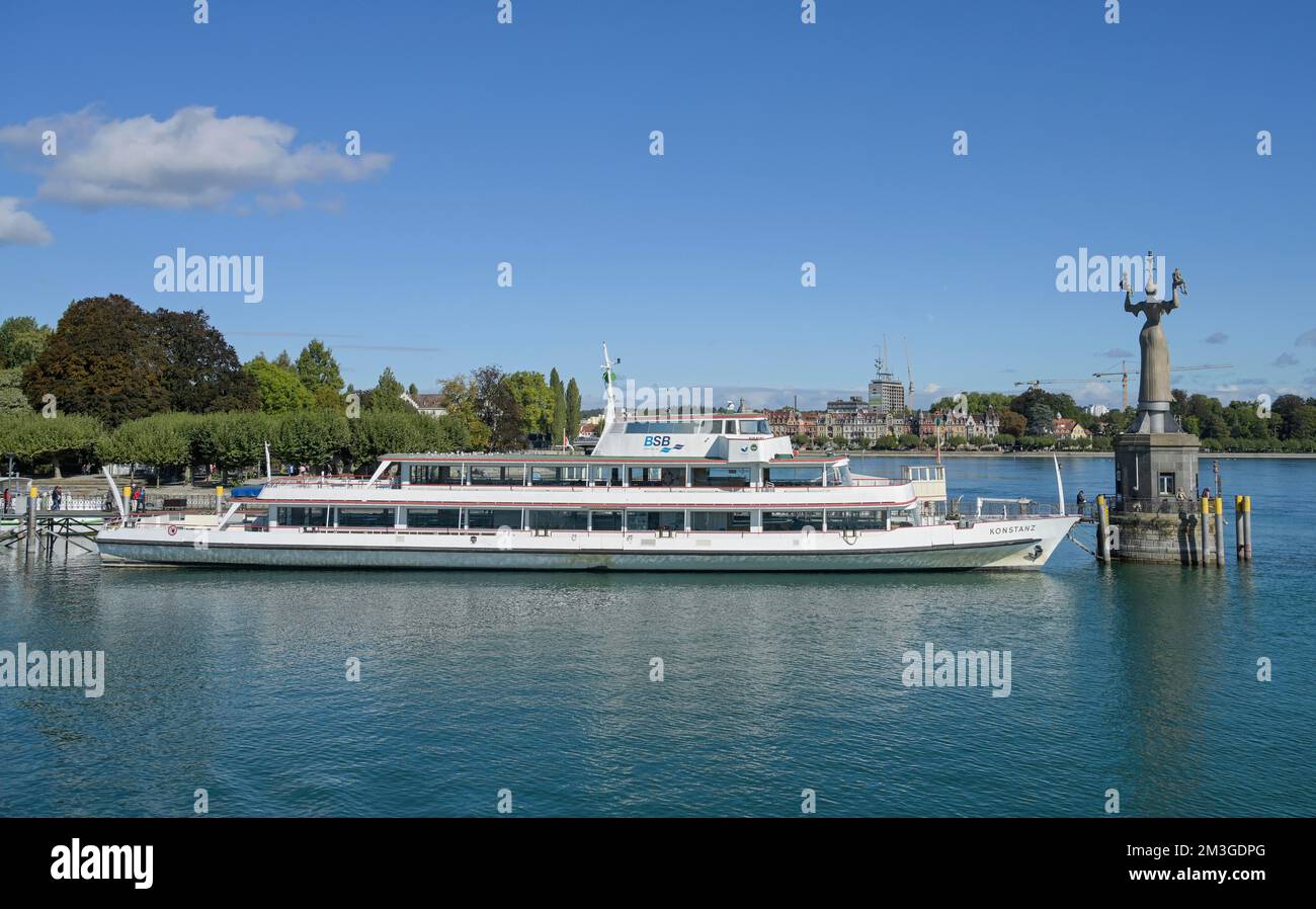 Excursion steamer, harbour, Constance, Baden-Wuerttemberg, Germany ...
