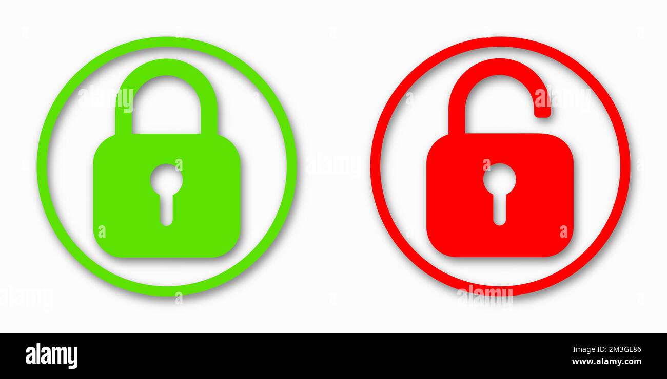 Set of lock icons, lock icon. Safety symbols. Vector illustration ...