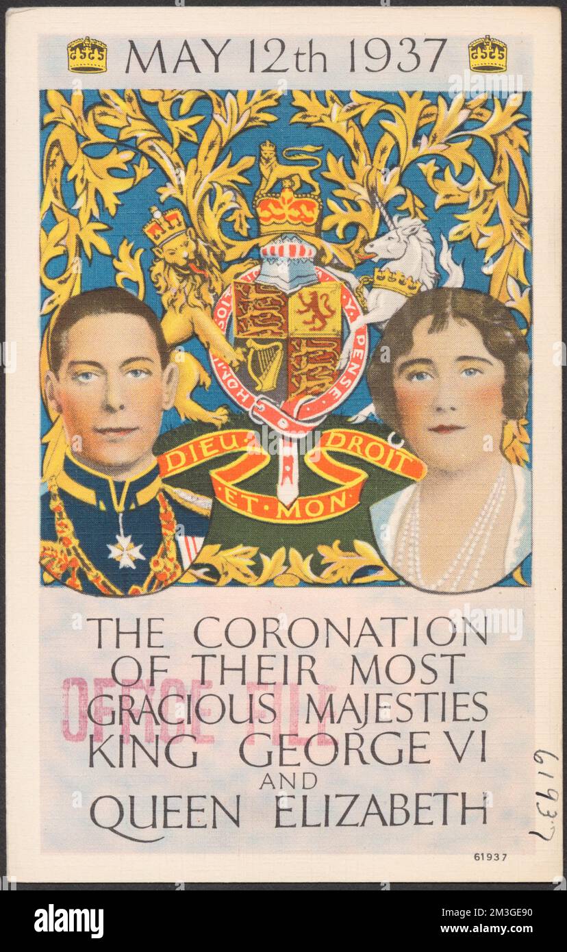 May 12, 1937. The coronation of their most gracious majesties King ...
