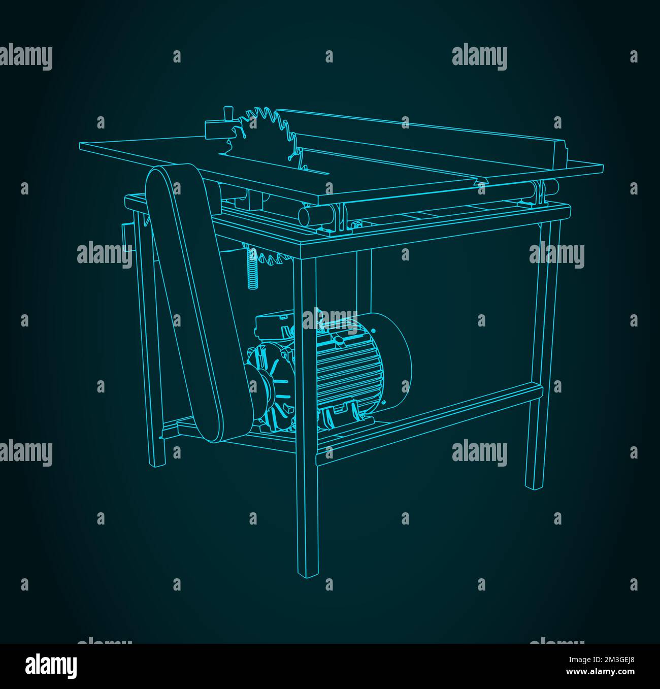 Stylized vector illustration of professional table saw Stock Vector ...