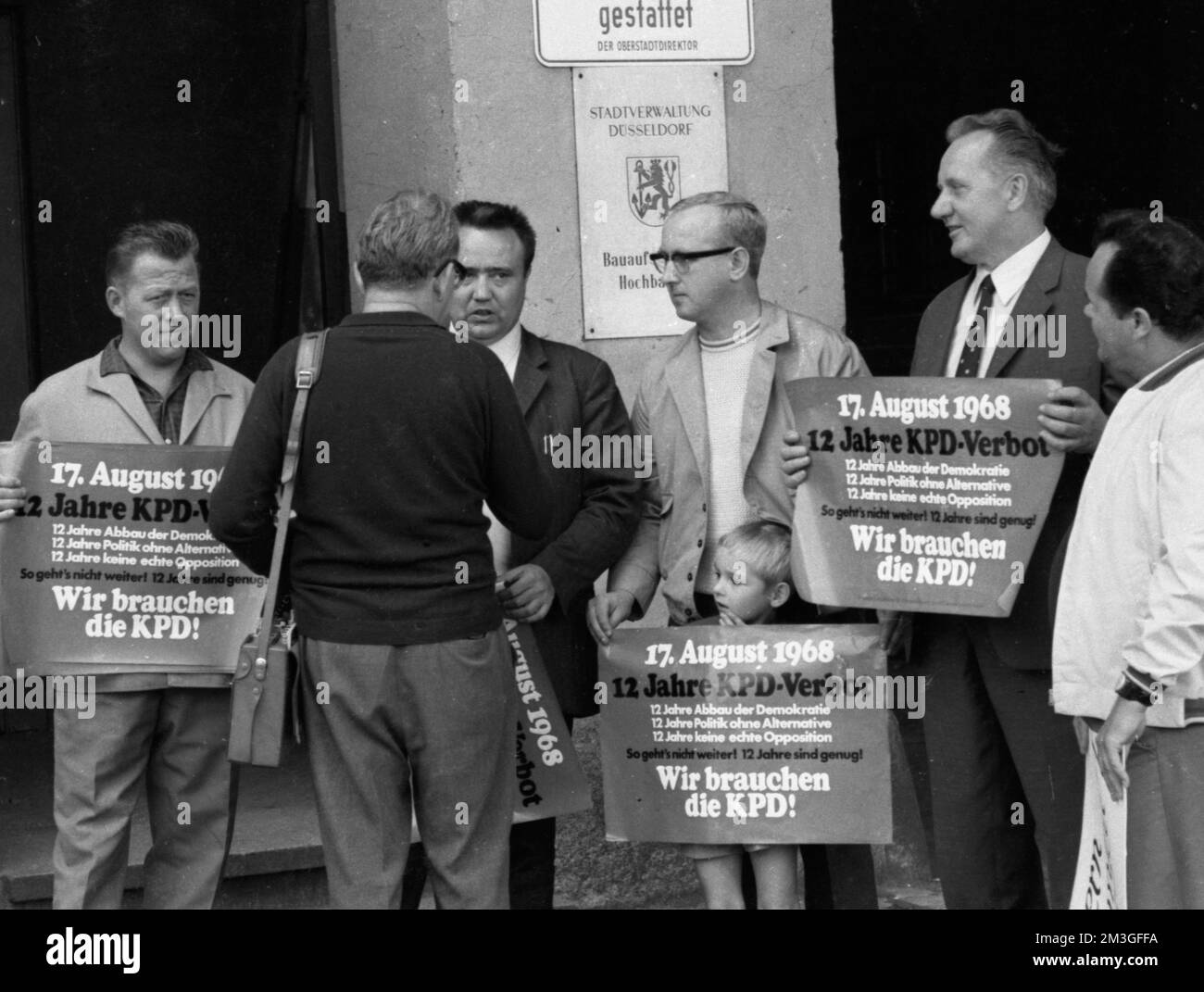 Communists demonstrated in front of the Duesseldorf city council on 26 ...
