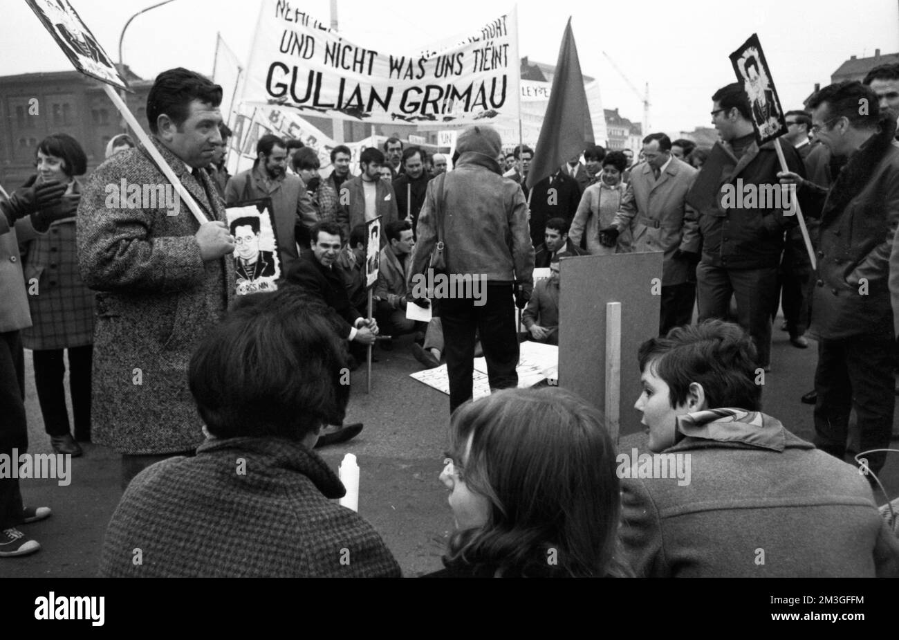 Spanish guest workers and German students demonstrated in Bonn in 1970 ...