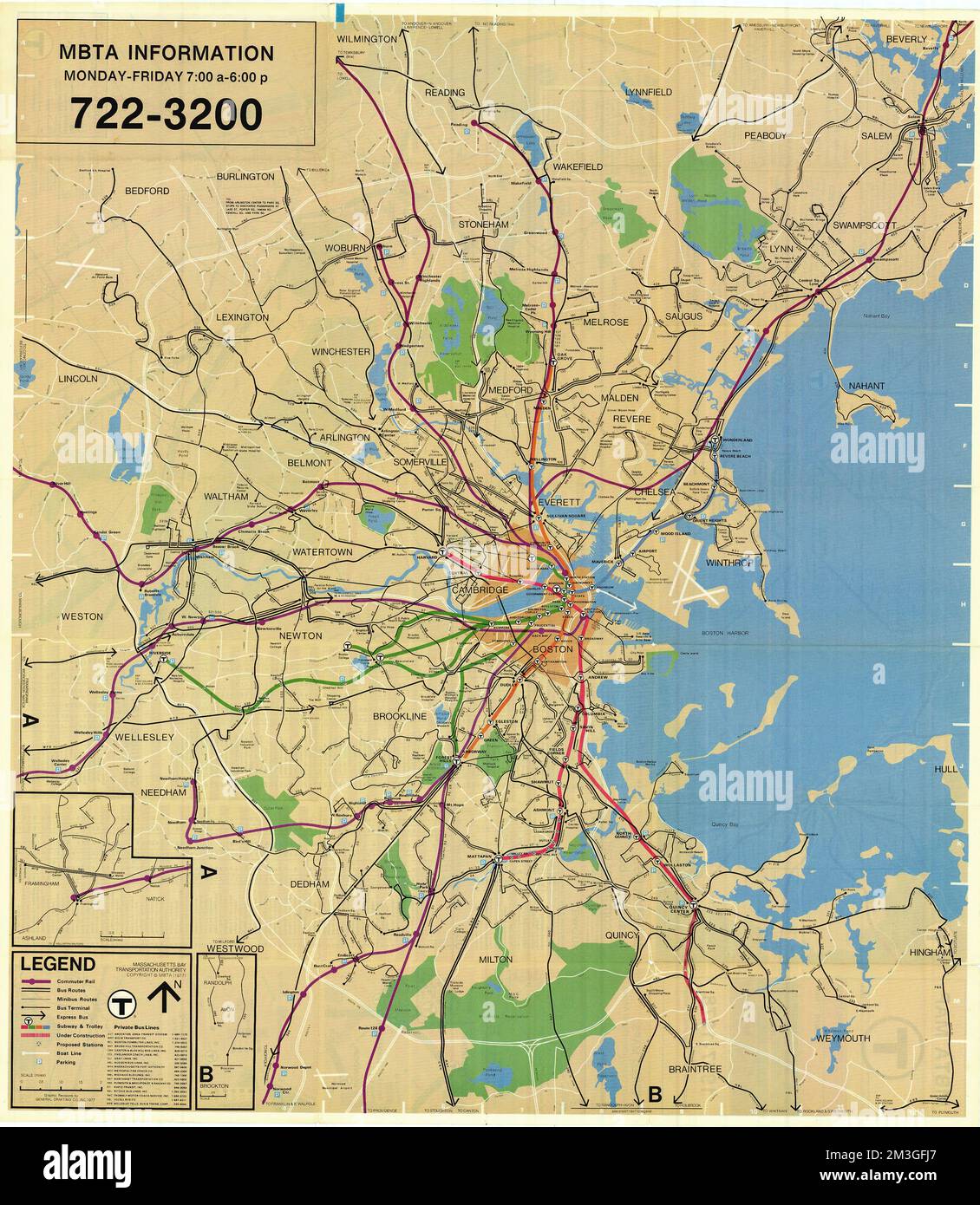 MBTA map : 1977-1978 , Local transit, Massachusetts, Boston, Maps ...