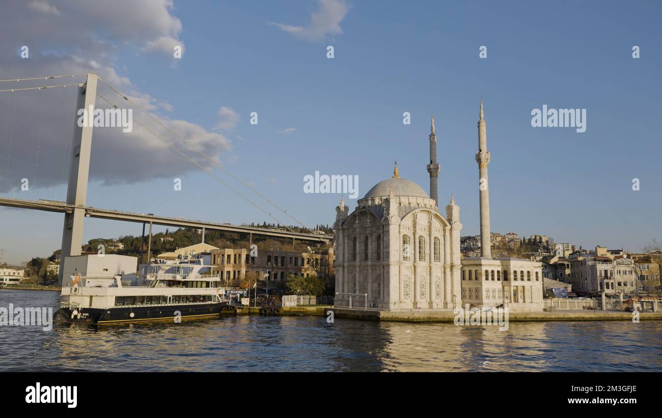 View of the towers on the pier. Action.A view of the deep sea on which ...