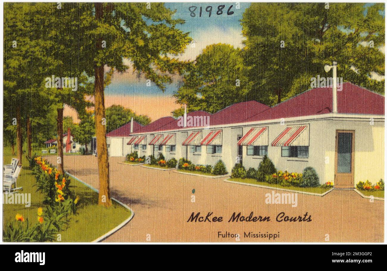 McKee Modern Courts, Fulton, Mississippi , Motels, Tichnor Brothers ...