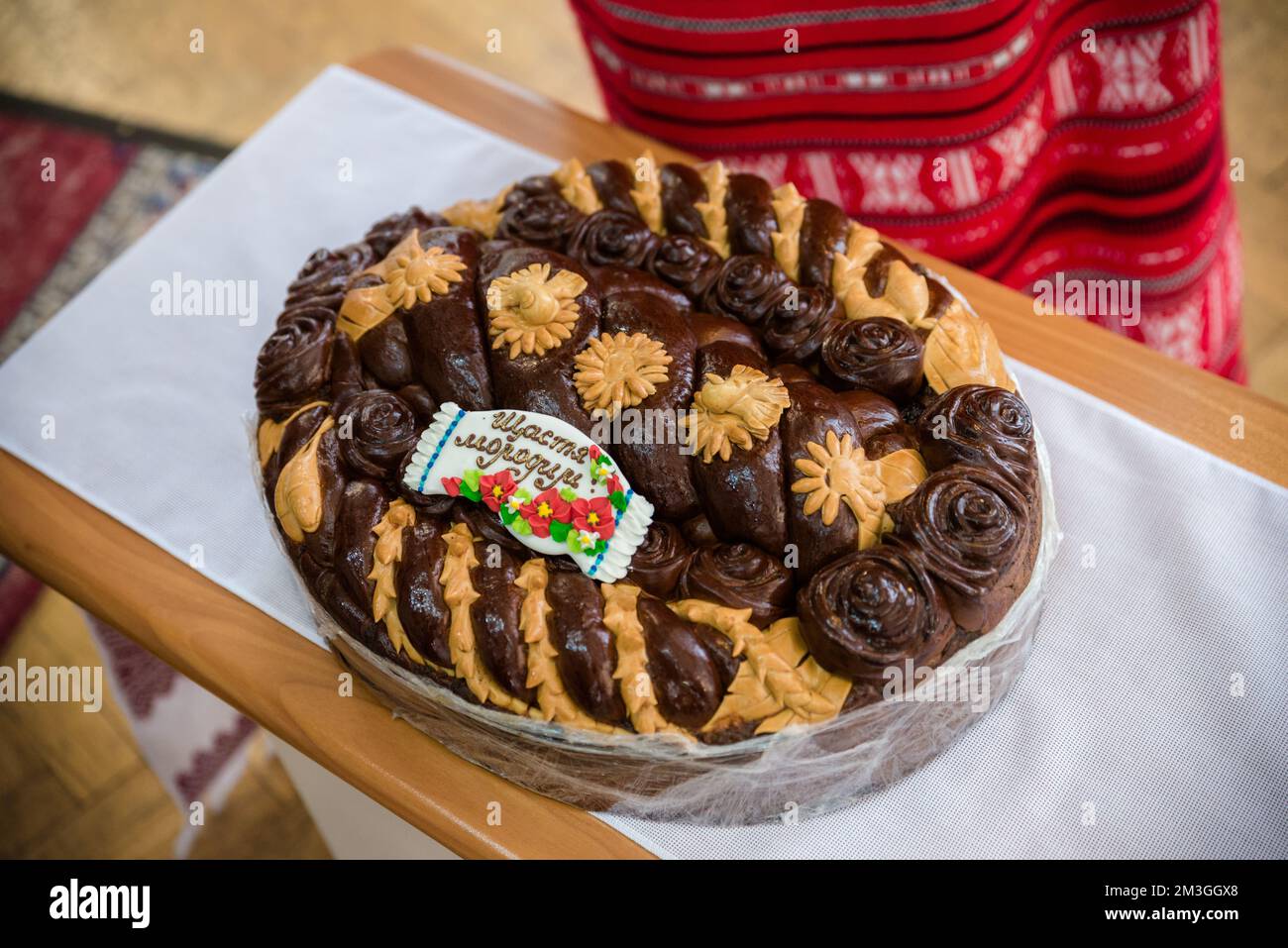 Wedding bread - loaf (cake). Wedding bread. A loaf is decorated with ...