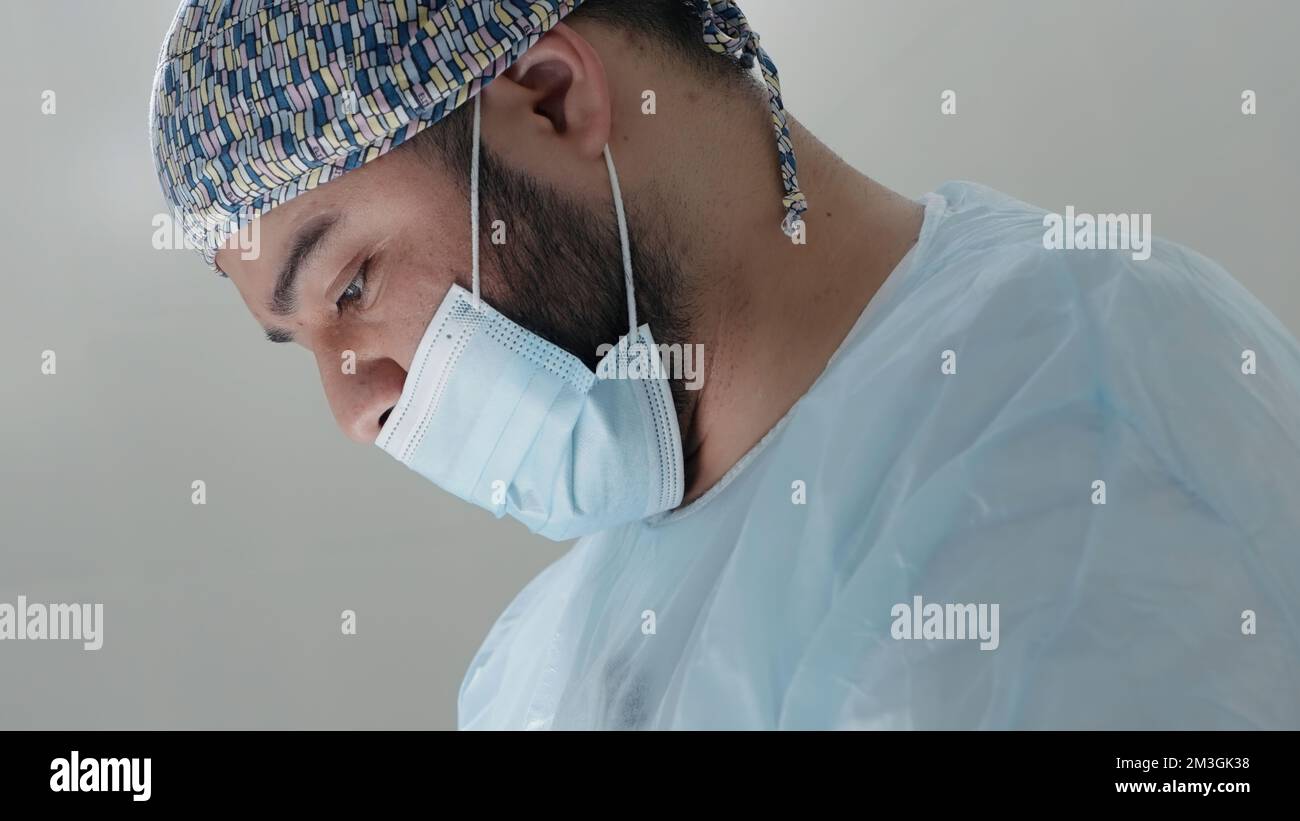 Caucasian male healthcare professional in a hospital operating theatre ...