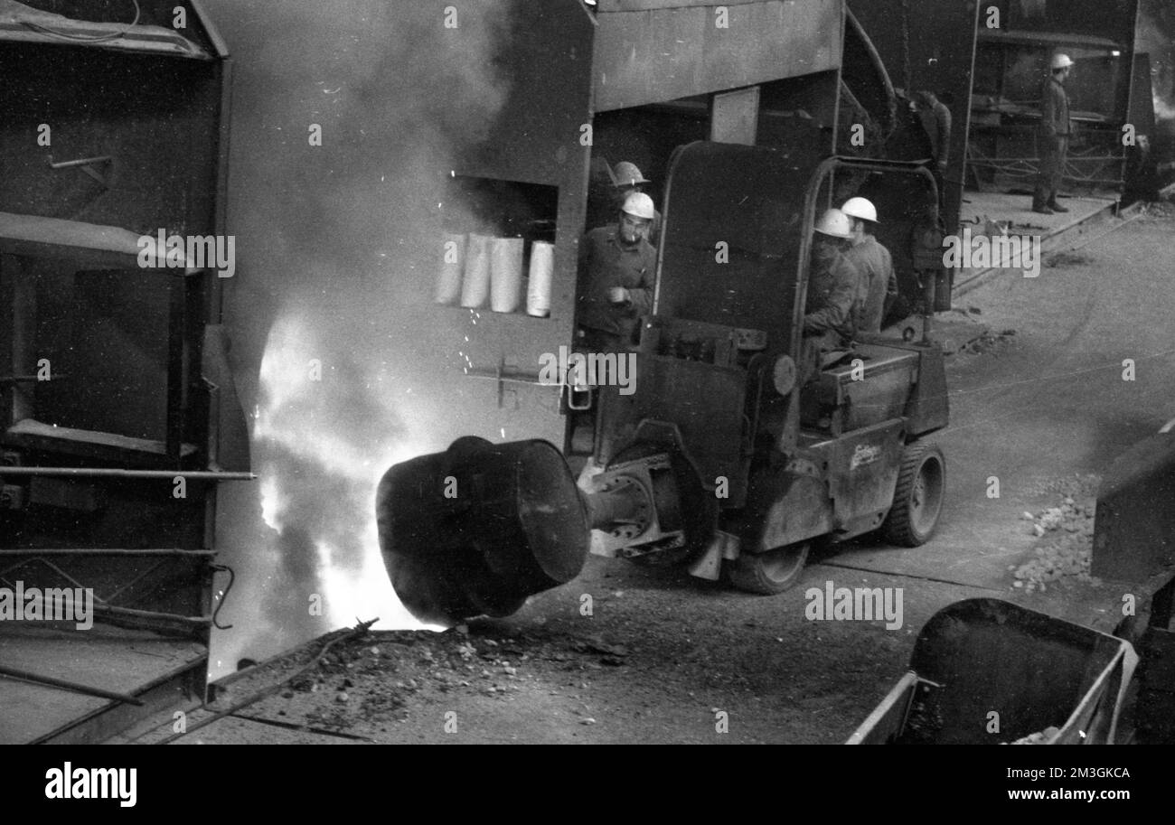 The production of steel products, as here at the Neunkirch ironworks in ...