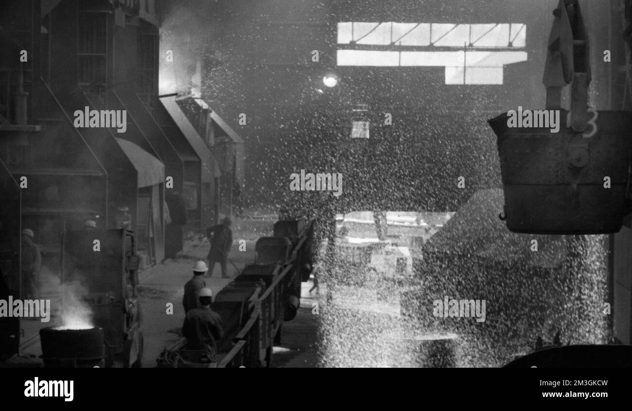 The production of steel products, as here at the Neunkirch ironworks in ...