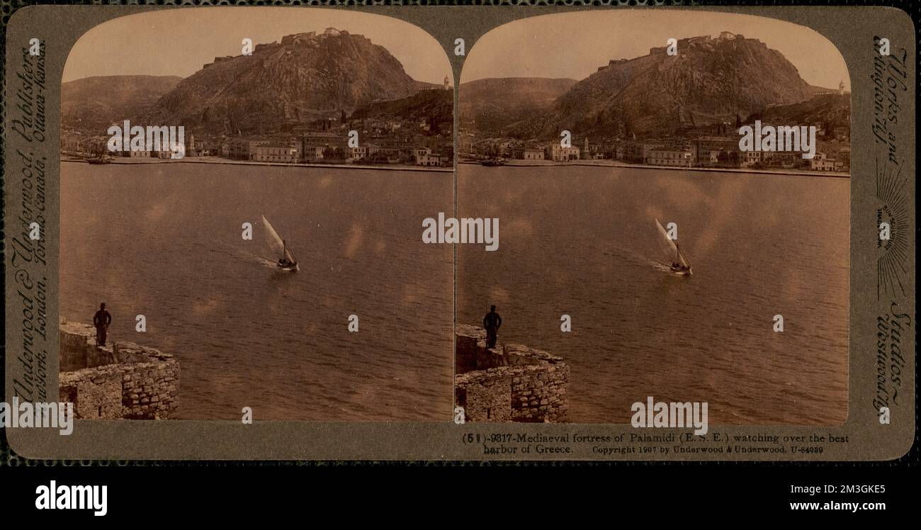 Mediaeval fortress of Palamidi (E.S.E.) watching over the best harbor ...