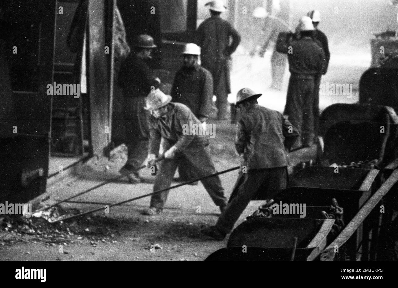 The production of steel products, as here at the Neunkirch ironworks in ...
