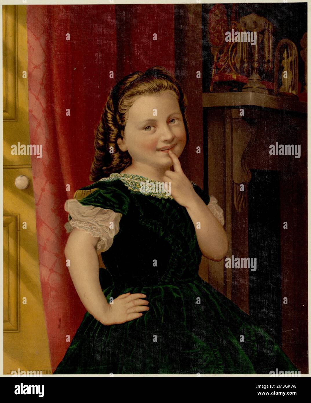 Meditating mischief , Girls. Louis Prang & Company Collection Stock ...
