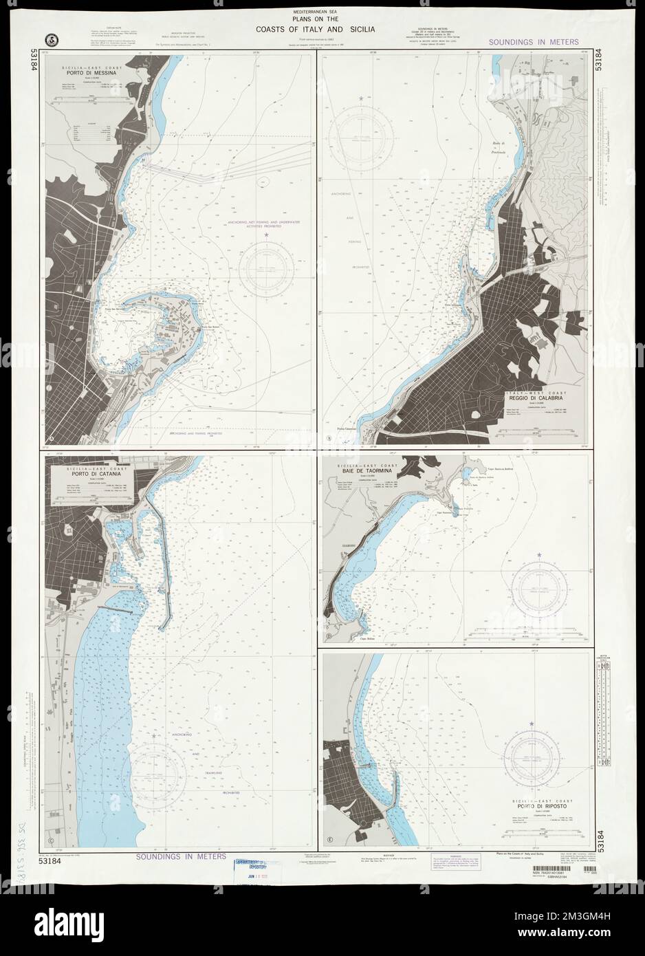 Mediterranean Sea, plans on the coasts of Italy and Sicilia , Harbors ...