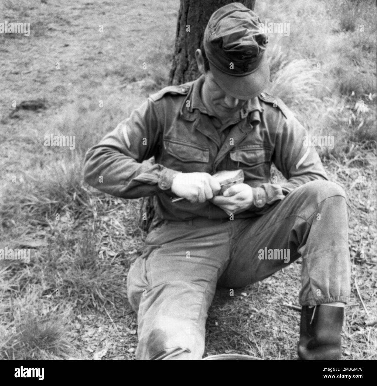 The basic training of conscripts in 1965 in a barracks in Dortmund and ...