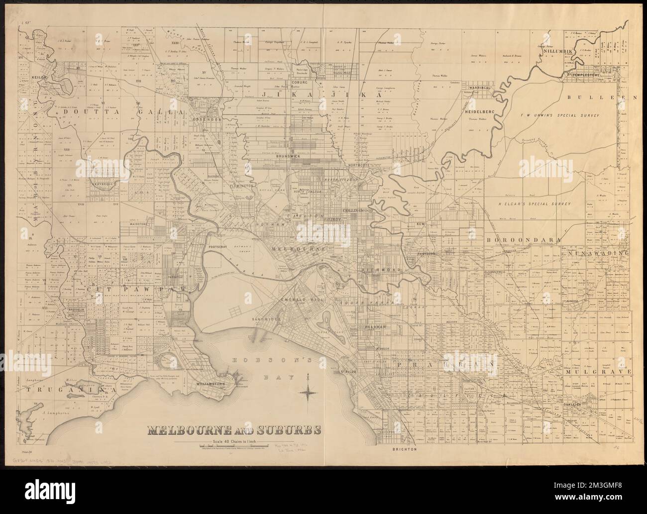Melbourne and suburbs , Landowners, Australia, Melbourne Vic., Maps ...