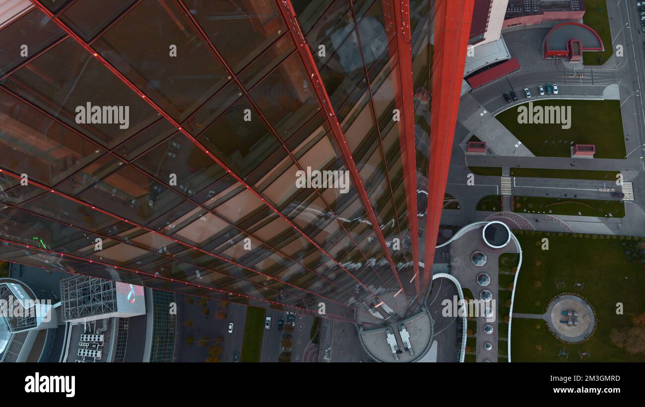 Top view of windows of glass skyscraper. Stock footage. Modern ...