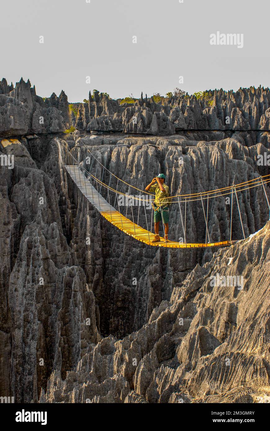 Man on a hanging bridge hi-res stock photography and images - Alamy