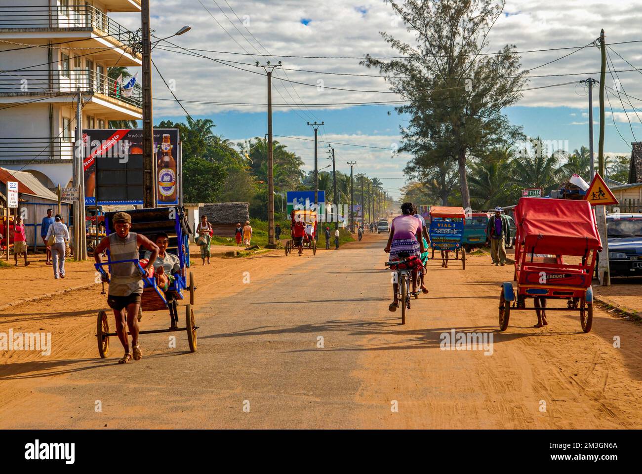 Walking rickshaws in Manakara on the east coast of Madagascar Stock ...