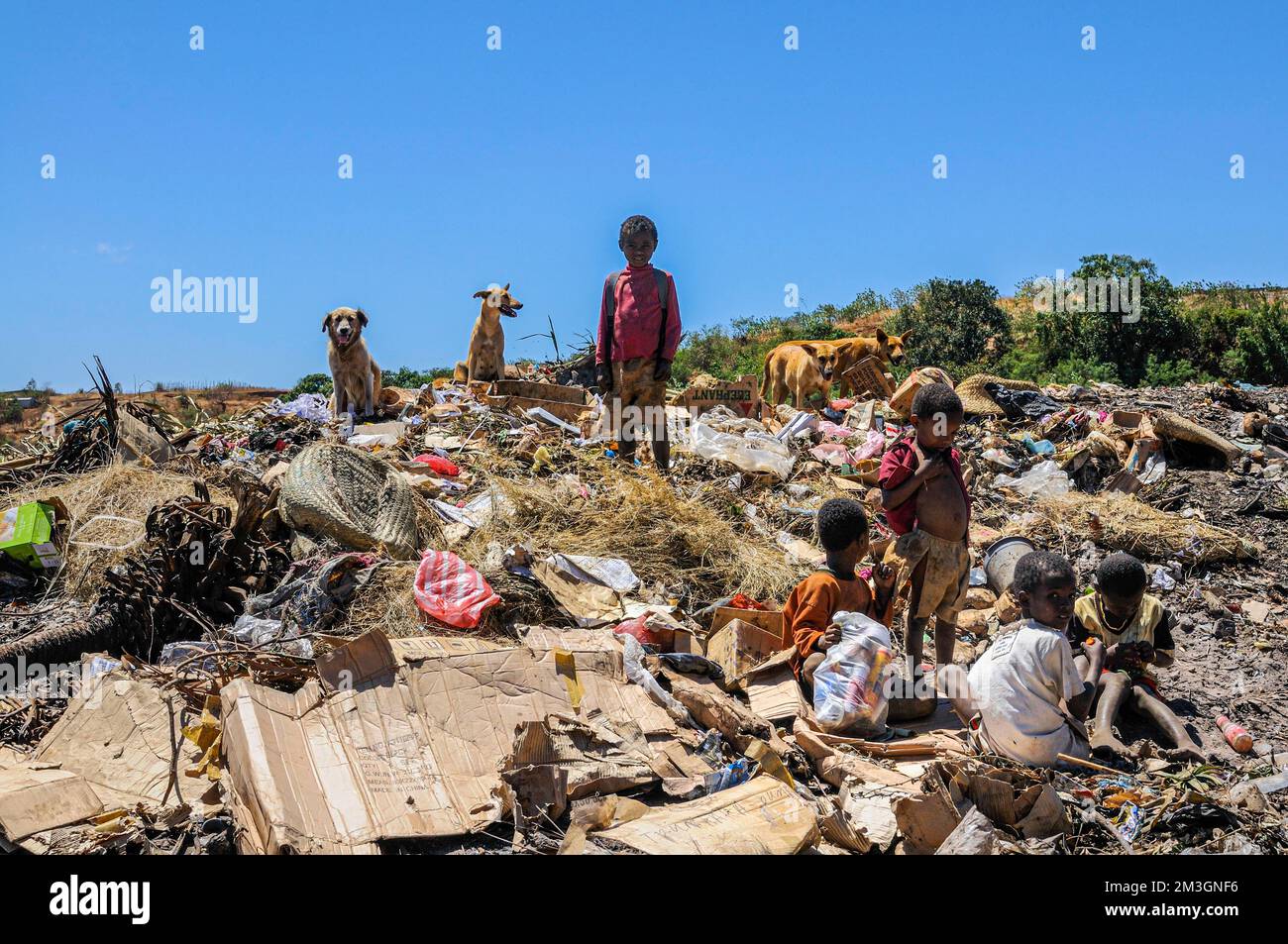 Dumping garbage children hi-res stock photography and images - Alamy