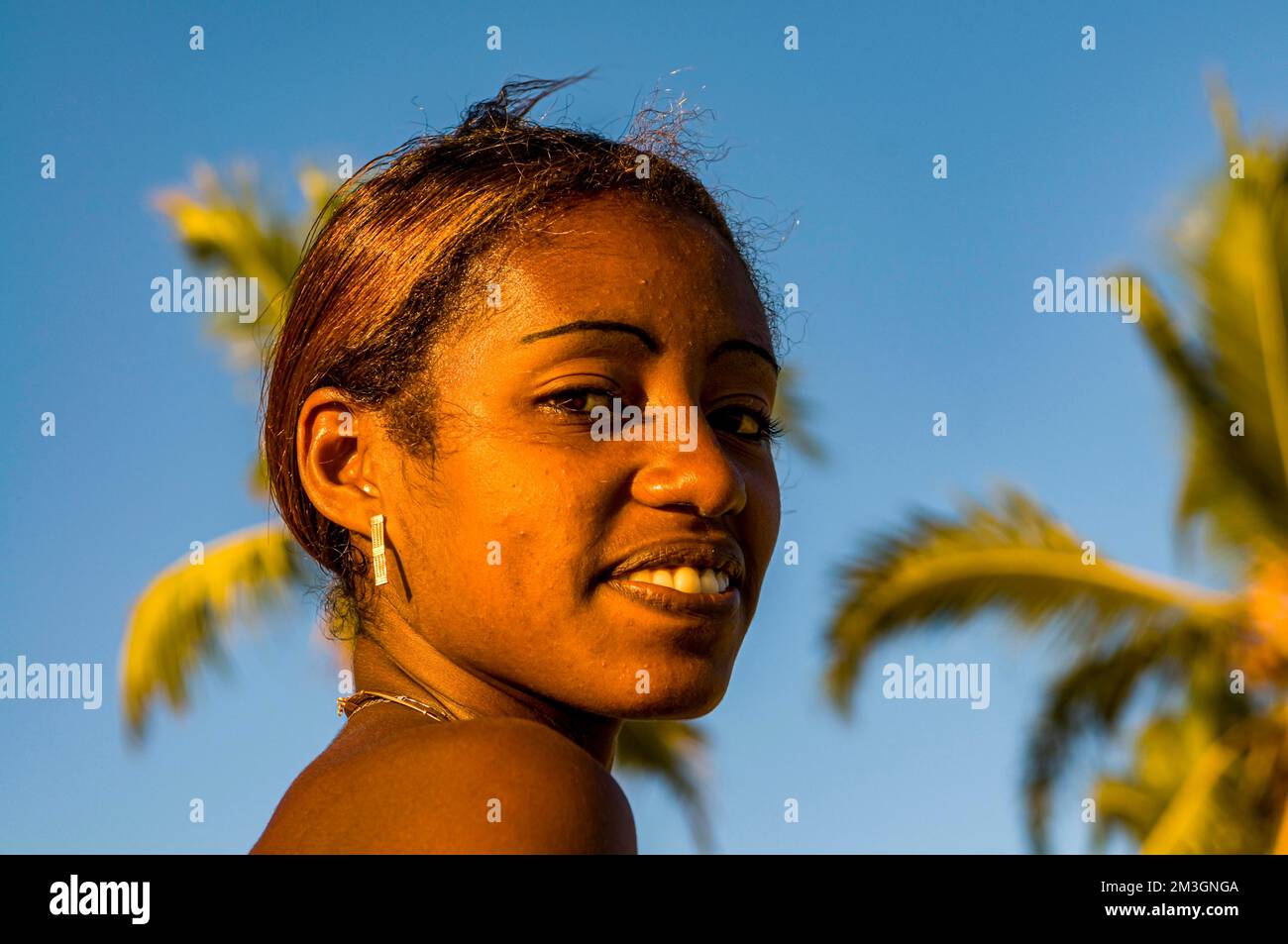 Pretty local girl, Island of Nosy Be, Madagascar Stock Photo - Alamy