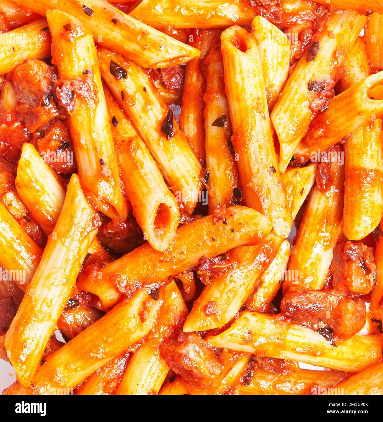 Delicious italian macaroni with tomato sauce texture Stock Photo - Alamy