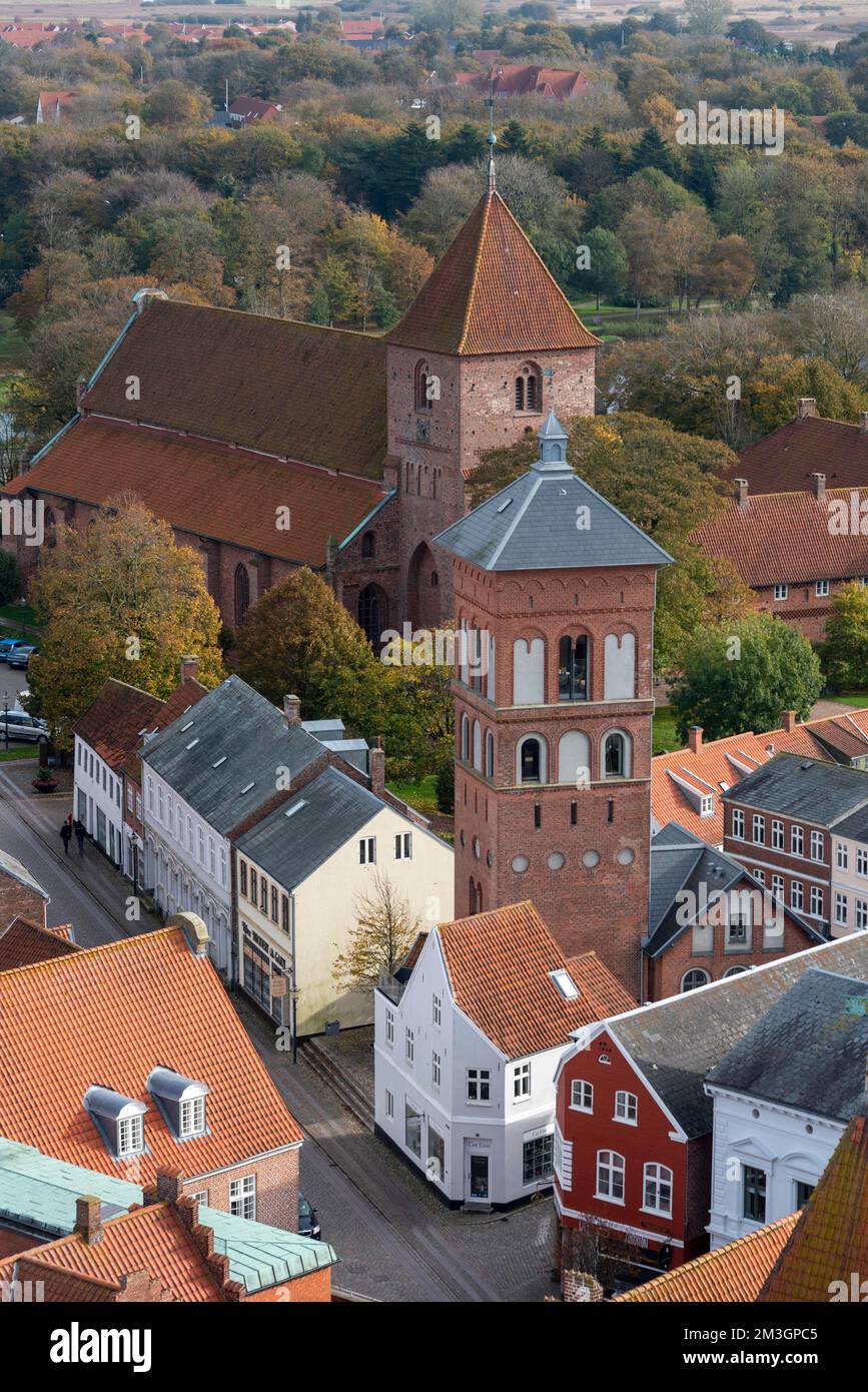 View of Ribe, Denmark's oldest town, from the observation deck of the ...