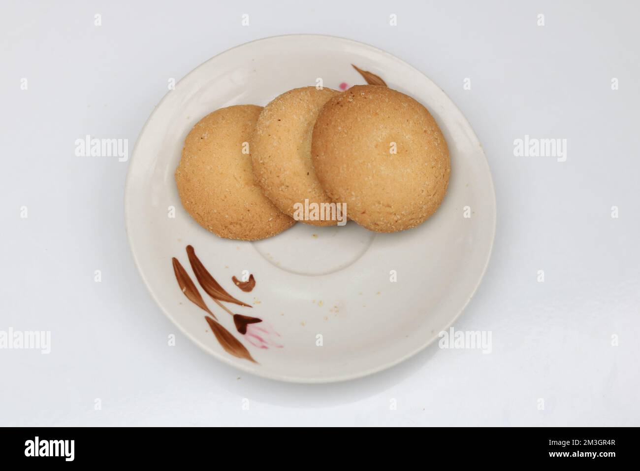 Three biscuit cookies isolated round crispy,biscuit isolated plate on ...