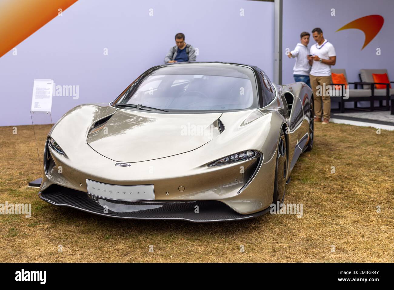 McLaren Speedtail, on display at the Concours d’Elégance motor show ...