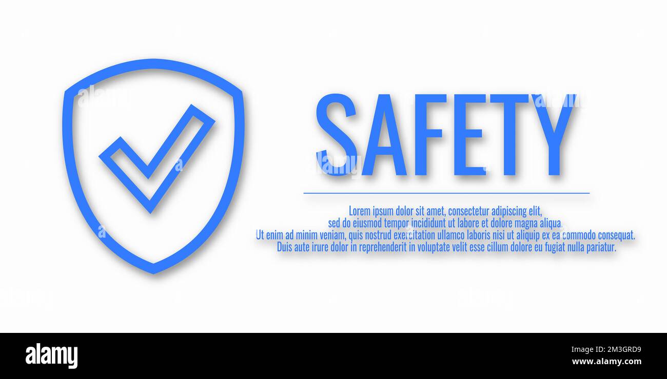 Banner safety first. Vector illustration with word SAFETY on a white ...