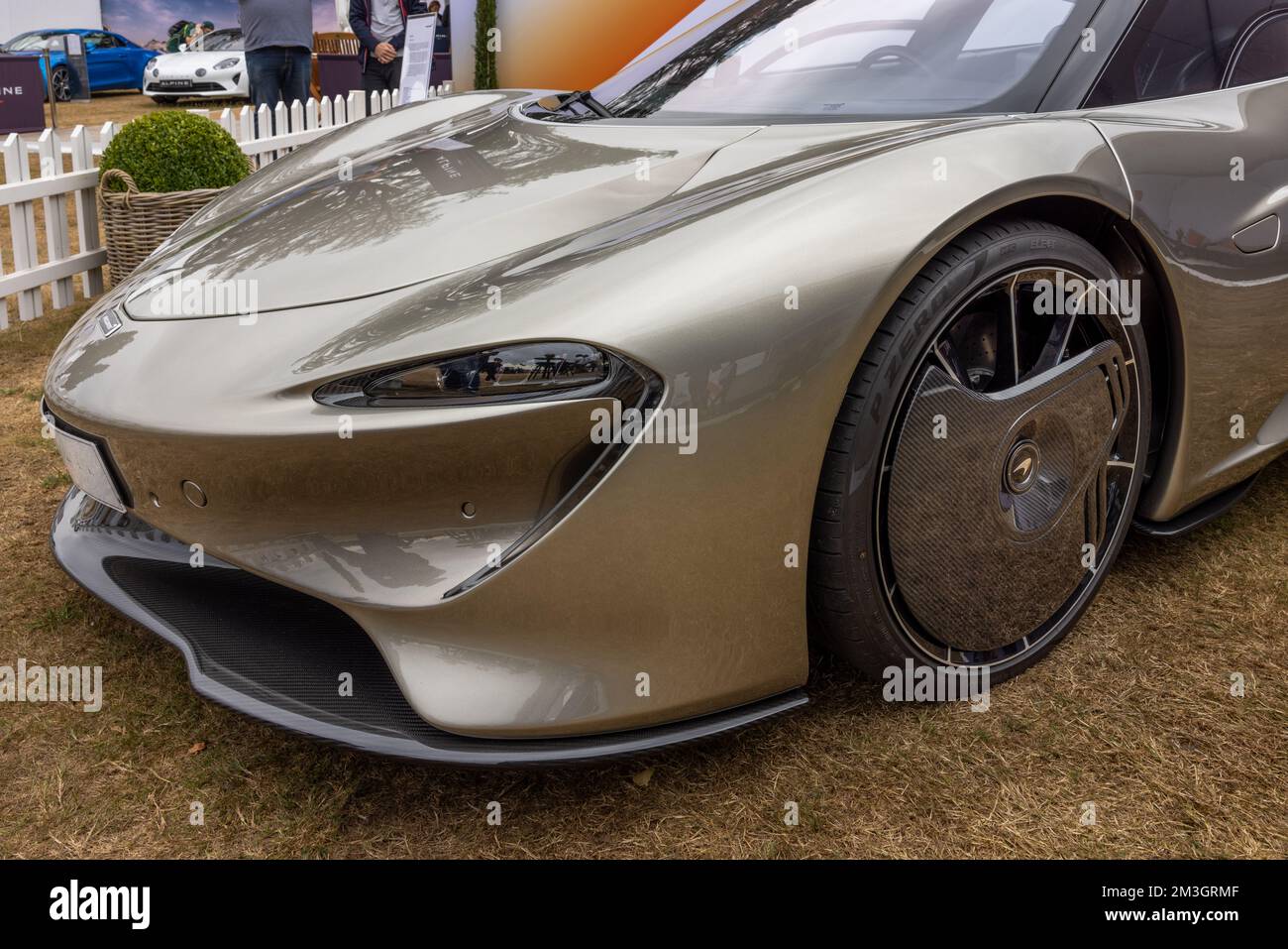 McLaren Speedtail, on display at the Concours d’Elégance motor show ...