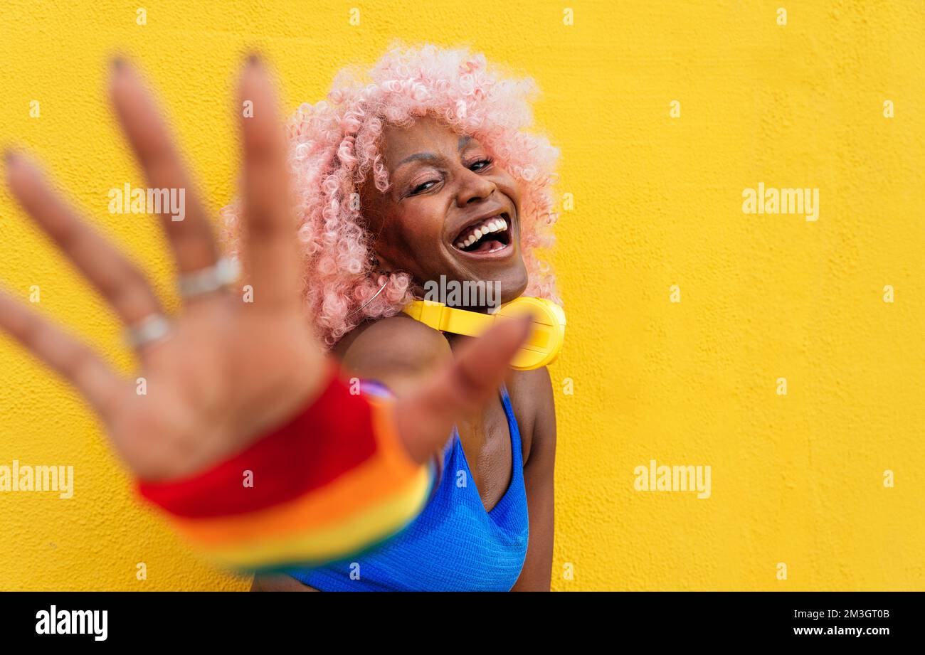 Beautiful woman skating with roller skates and having fun. Professional ...