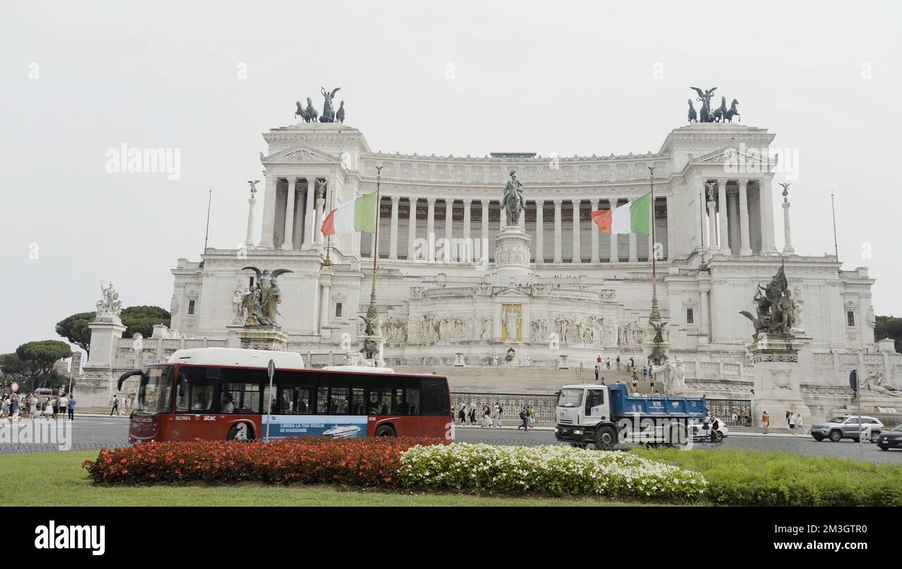 Roman ancient architecture. Action.Huge Italian attractions where a lot ...